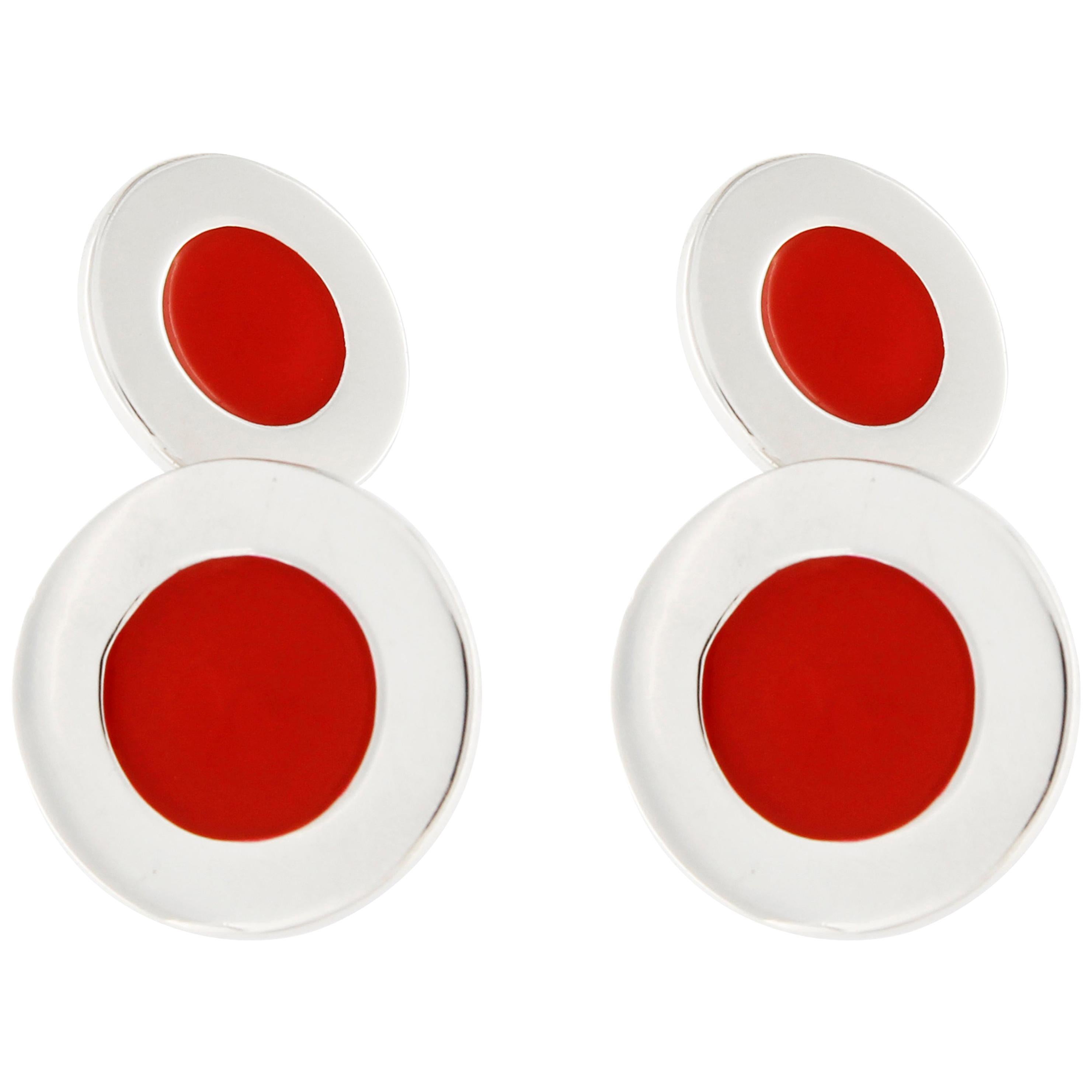 Jona Sterling Silver Red and White Enamel Classic Mini Car Cufflinks ...