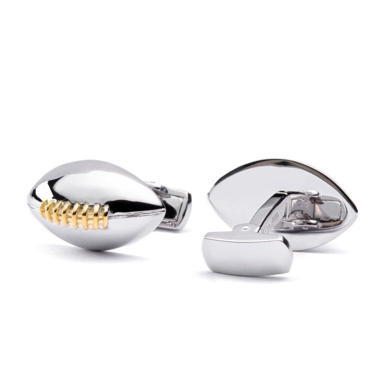 Alex Jona Sterling Silver Football Ball Cufflinks For Sale at 1stDibs