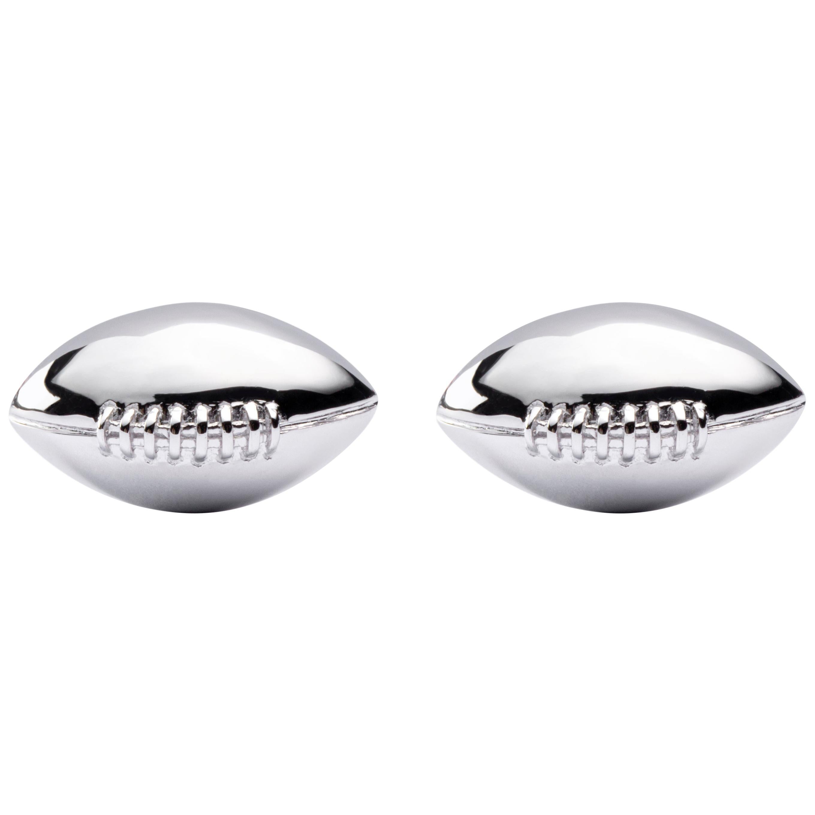 Alex Jona Sterling Silver Football Ball Cufflinks For Sale at 1stDibs
