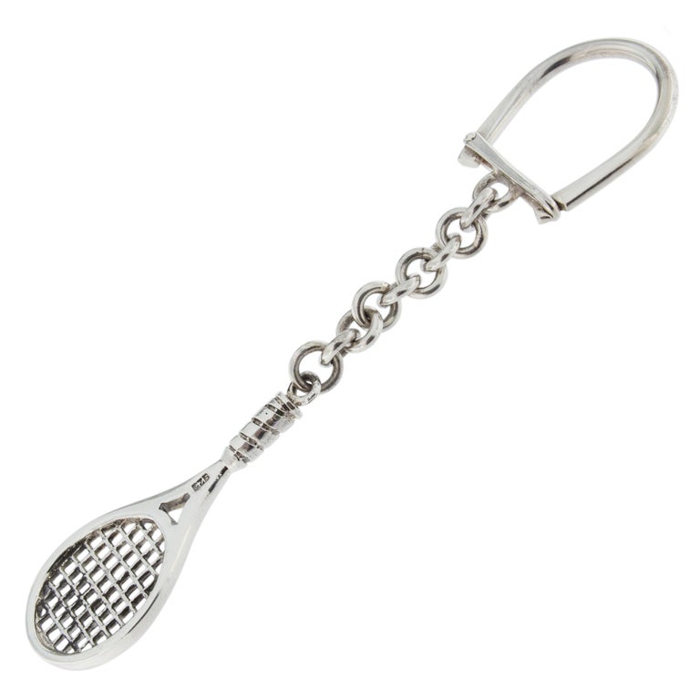 Alex Jona Sterling Silver Tennis Racket Key Holder For Sale at 1stDibs