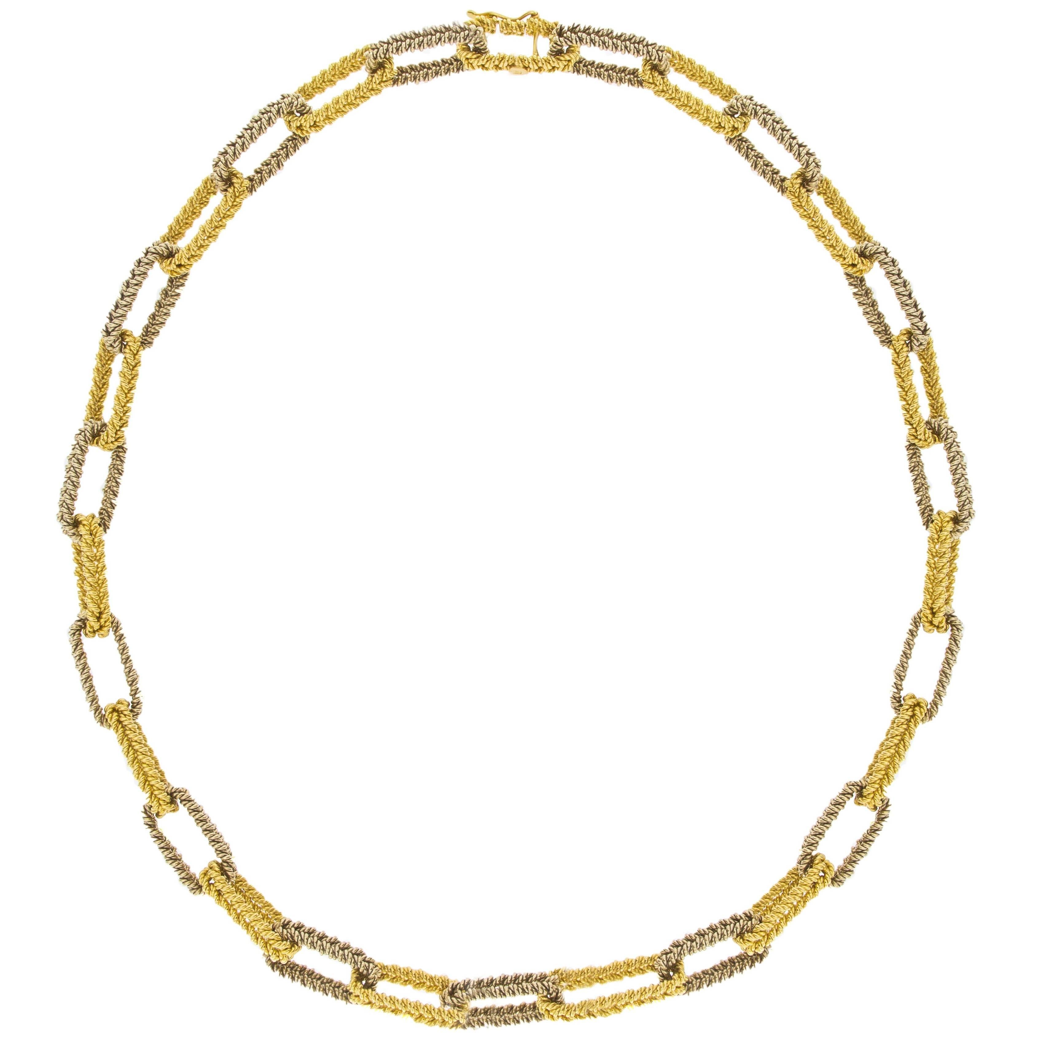 Pomellato Chain Link Two Tone Gold Necklace at 1stDibs | two tone gold ...