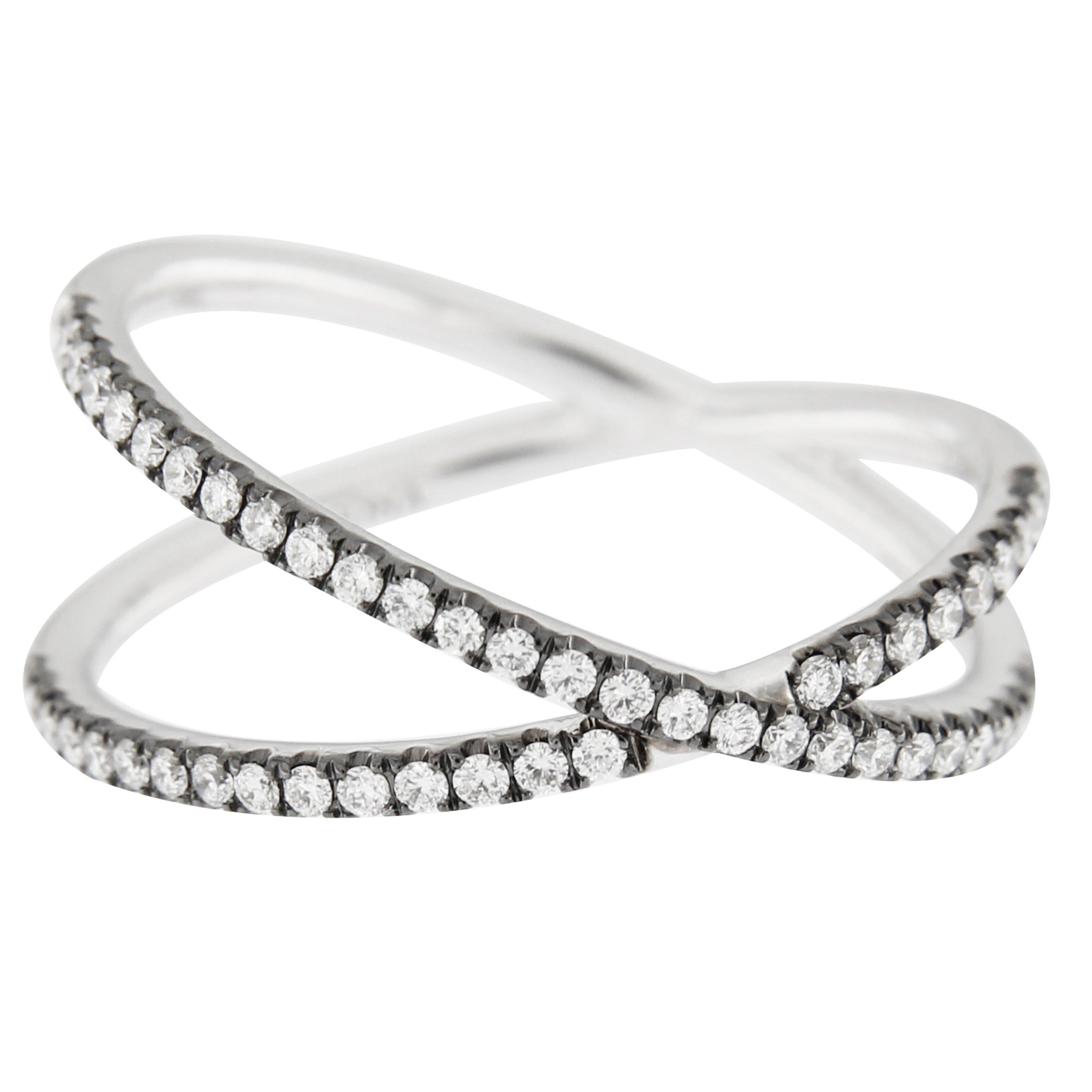 Cartier Diamond Crossover 18 Karat White Gold Ring at 1stDibs | cartier ...