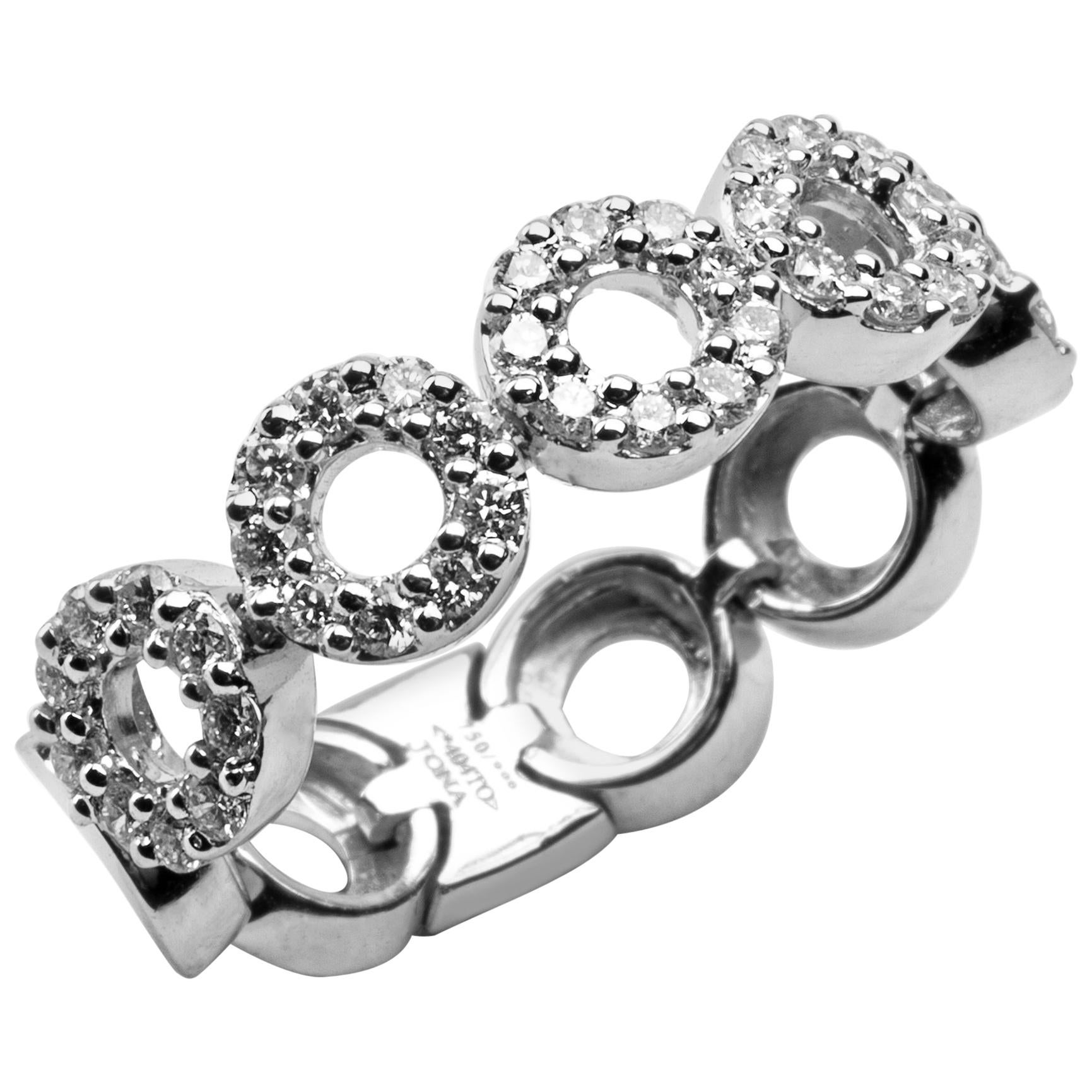 Chopard 'Ice Cube' Collection 18 Karat White Gold Diamond Band Ring at ...
