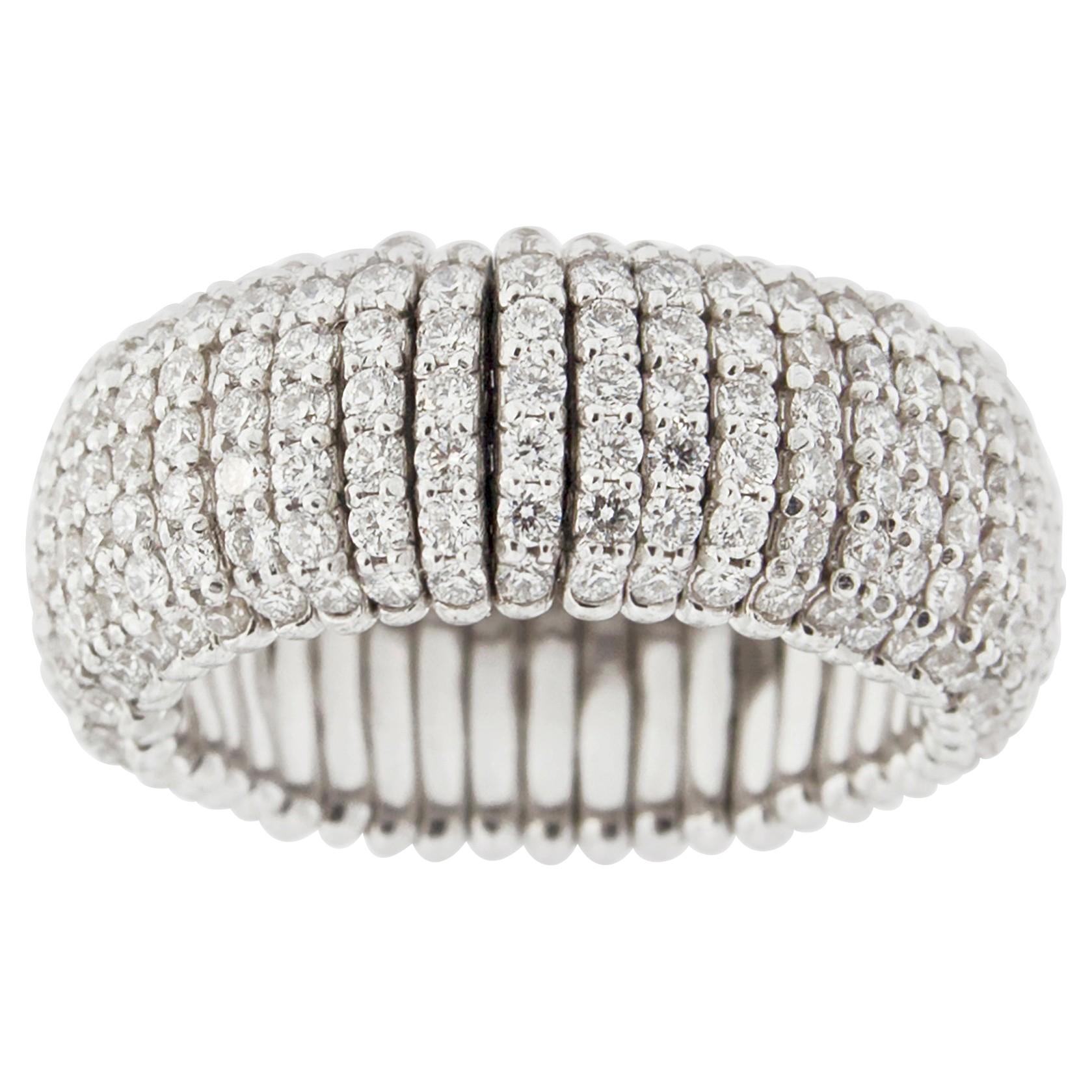 Flexible Diamond Gold Ring at 1stdibs