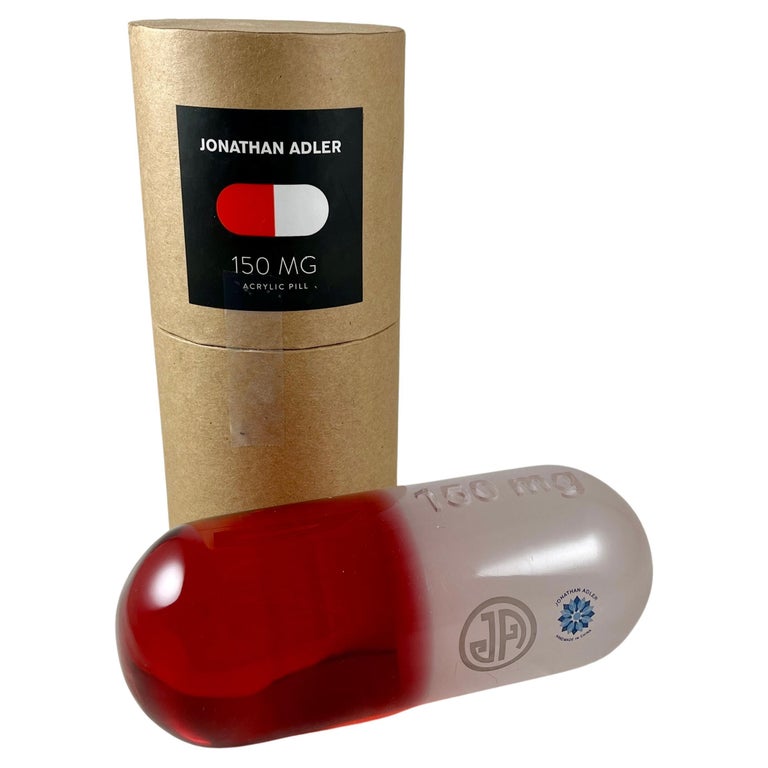 Jonathan Adler Acrylic Pop Art Pill Sculpture, 150 MG Red For Sale at ...