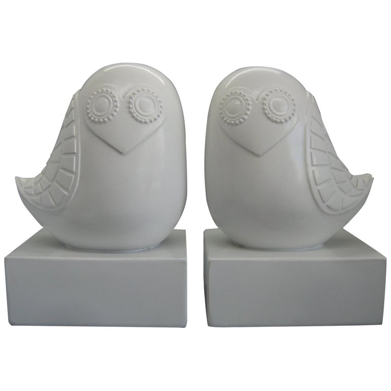 Jonathan Adler Happy Chic Lola Owl Bookends Sculpture at 1stDibs