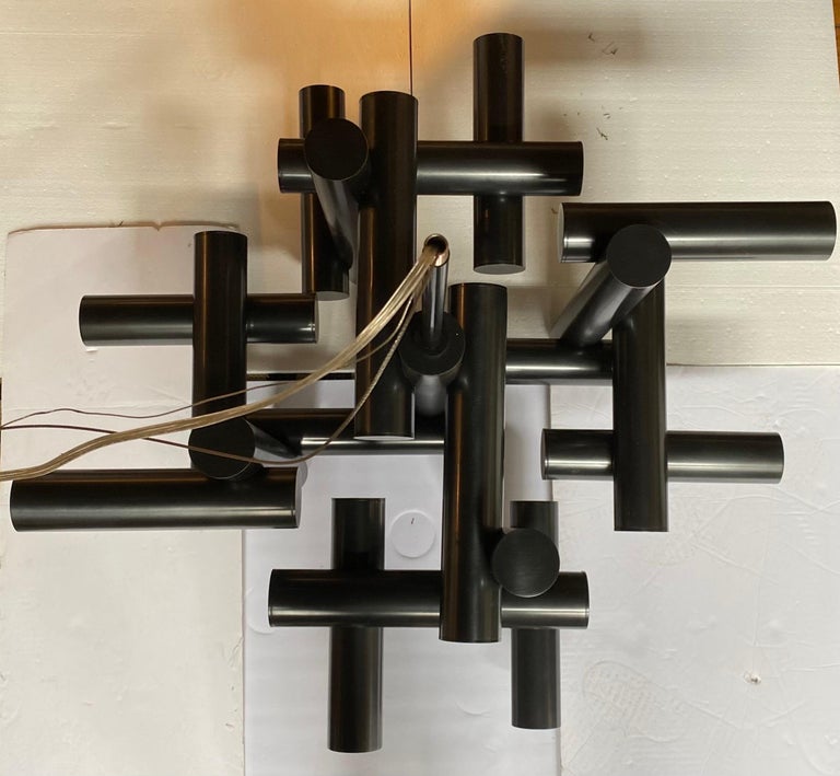 Italian Mid Century Modern Style Tubular Rod Chandelier Jonathan Adler ...