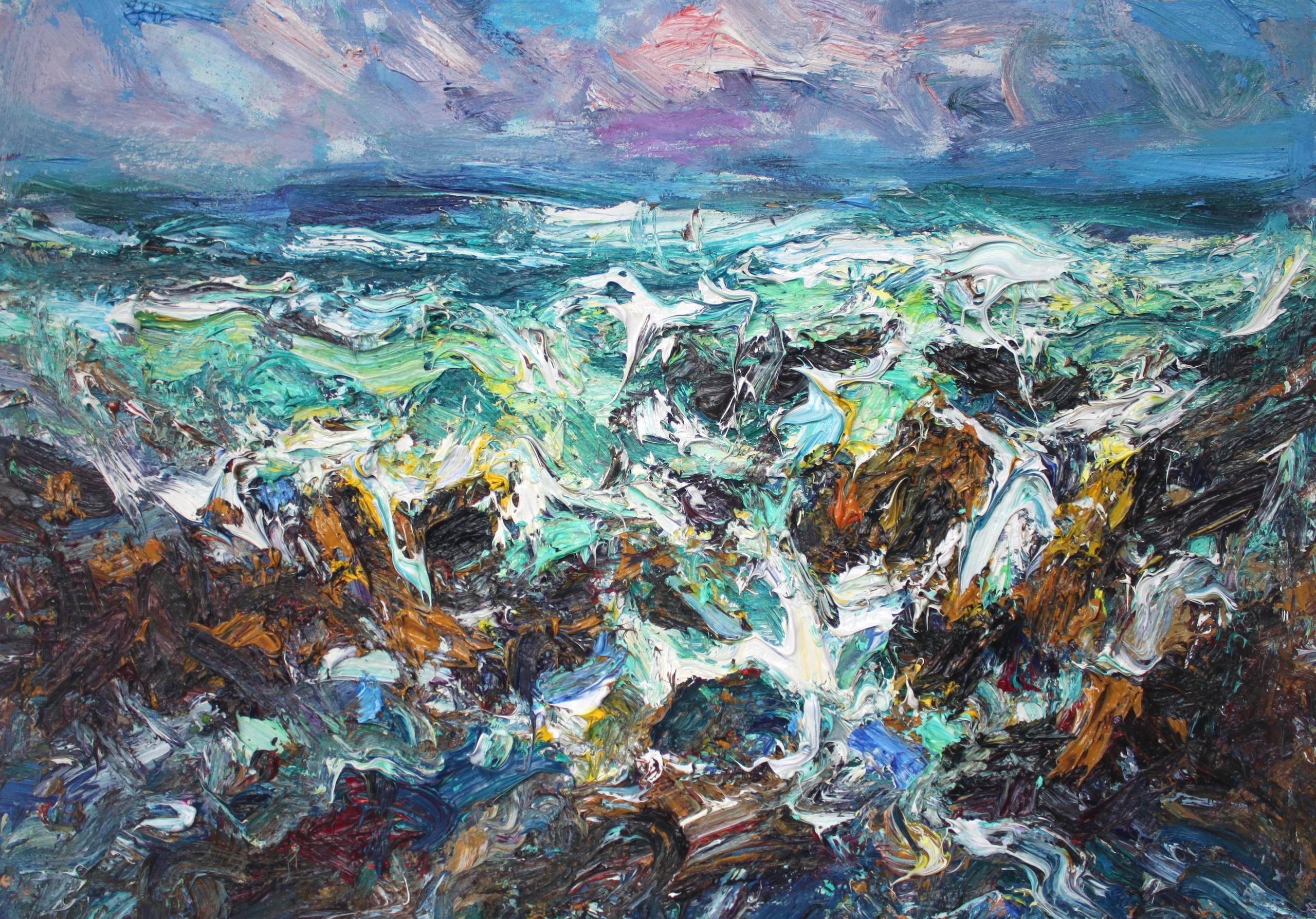 Jonathan Shearer - Winter Sea by Jonathan Shearer - Landscape oil ...
