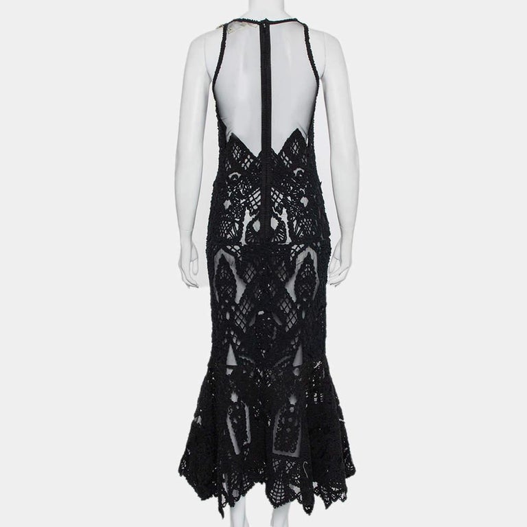 Jonathan Simkhai Black Lace and Tulle Mermaid Sheer Gown M For Sale at ...