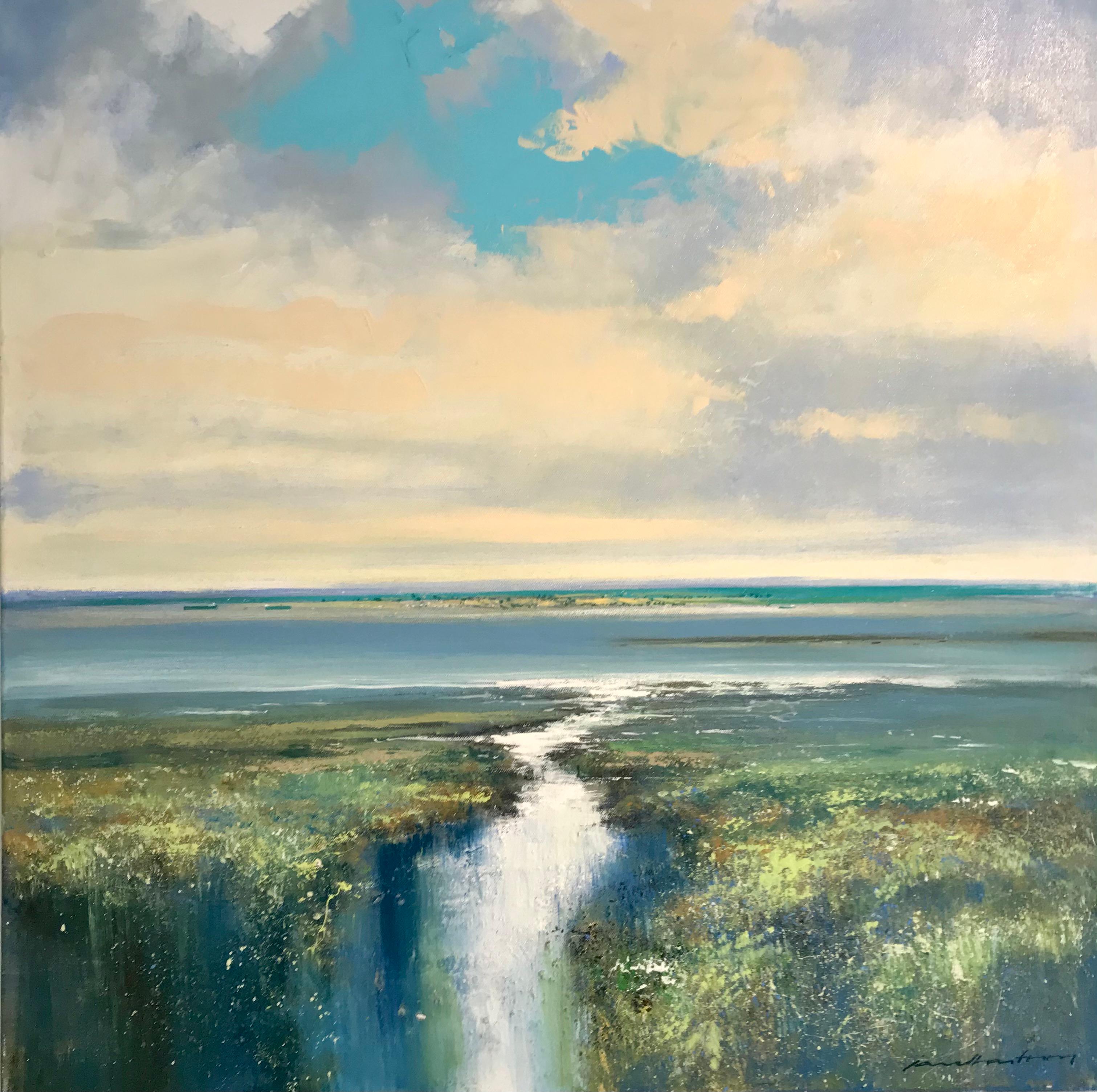 Jonathan Trim - Morning Light on the Estuary landscape painting ...