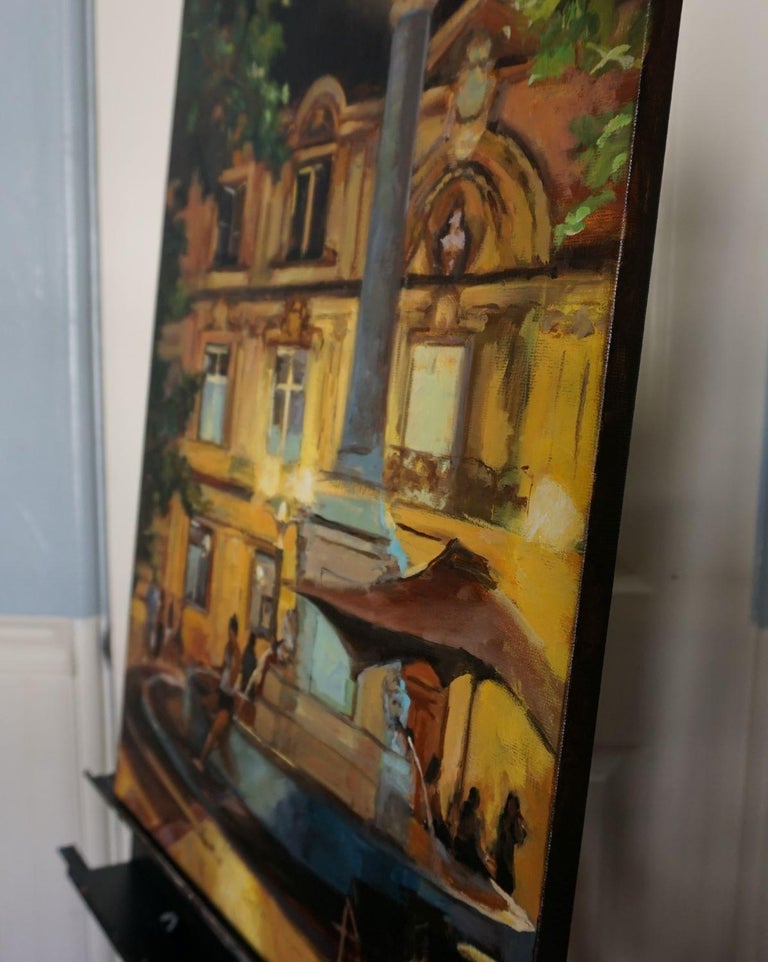 Jonelle Summerfield - A Fountain in Aix en Provence, Oil Painting For ...