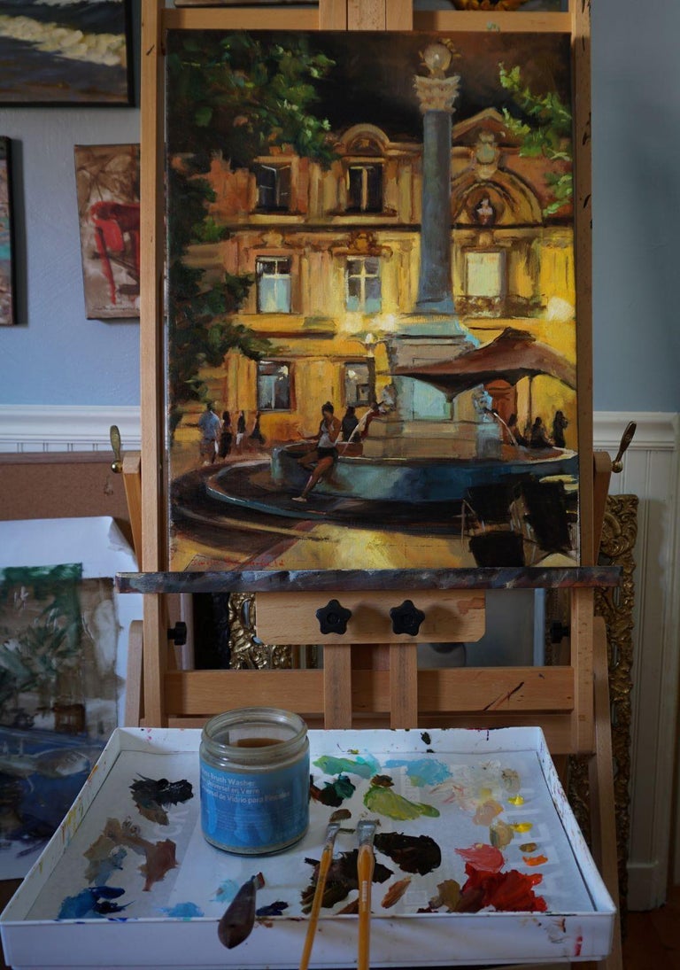 Jonelle Summerfield - A Fountain in Aix en Provence, Oil Painting For ...