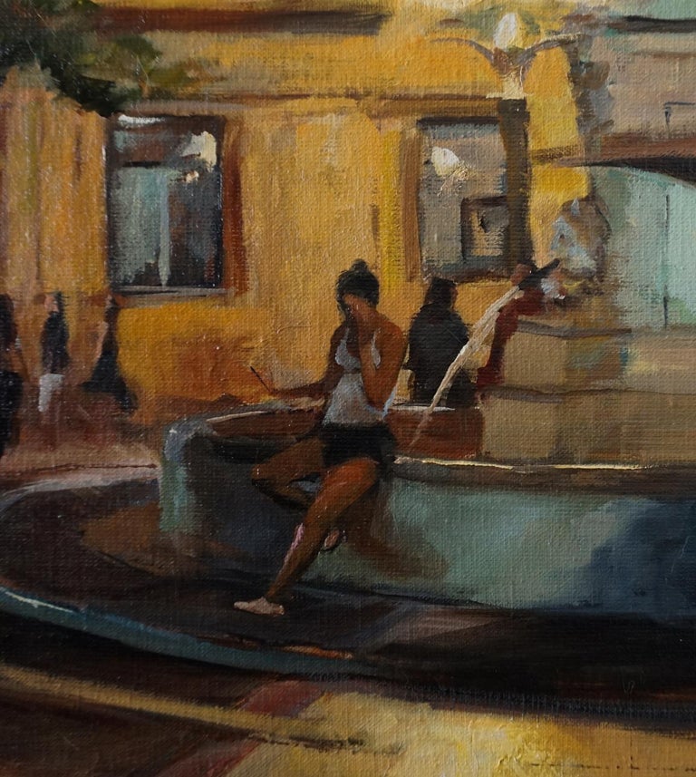 Jonelle Summerfield - A Fountain in Aix en Provence, Oil Painting For ...