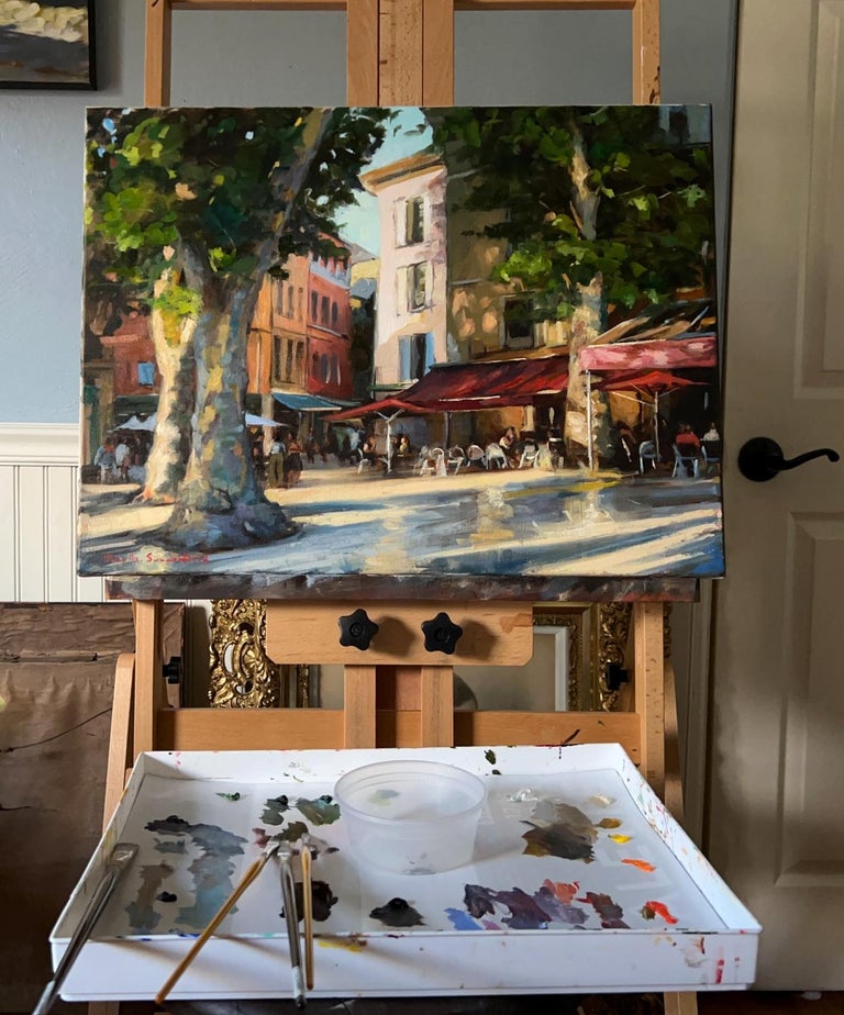 Jonelle Summerfield - A Square in Aix en Provence, Oil Painting For ...