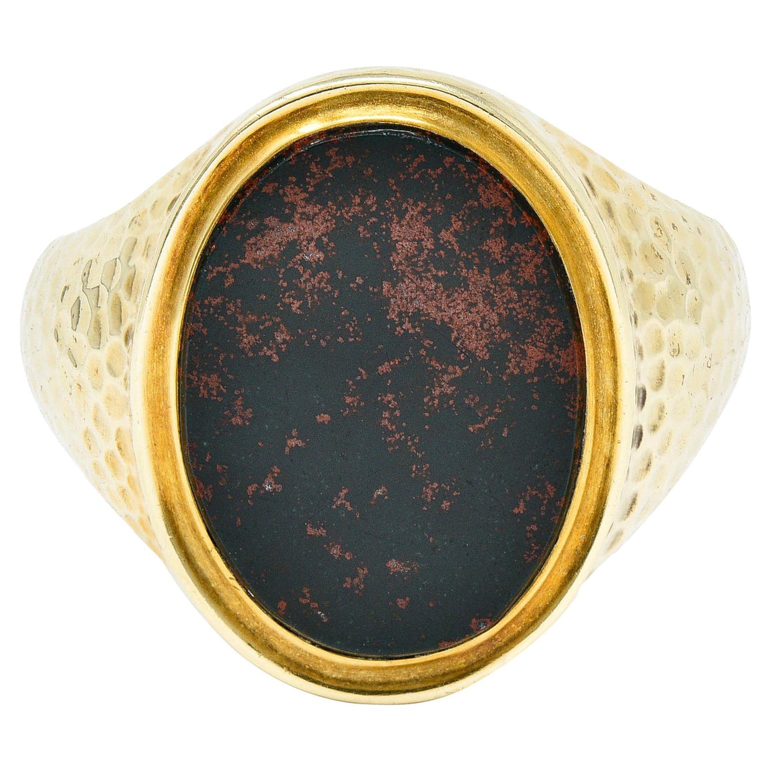 Antique Bloodstone Intaglio Signet Ring at 1stDibs