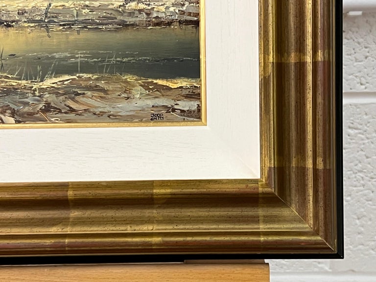 Joop Smits - Painting of the Winter Sunshine with Mountain Lake by 20th ...