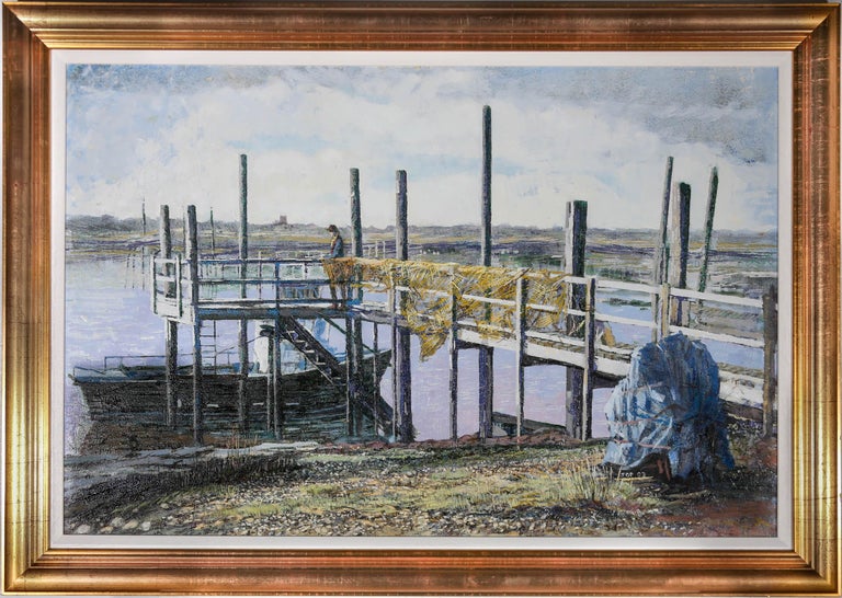 J.O.P - J.O.P - Framed 2003 Oil, Views from the Jetty For Sale at 1stDibs
