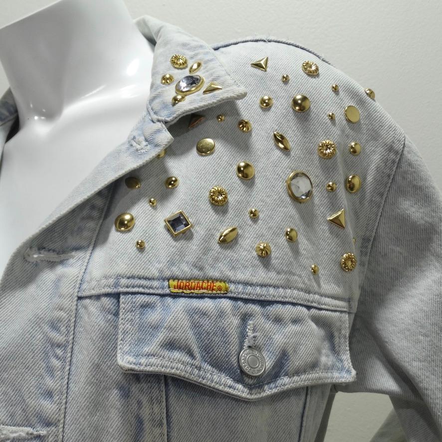 Jordache Studded Rhinestone Gem Denim Jacket For Sale at 1stDibs ...