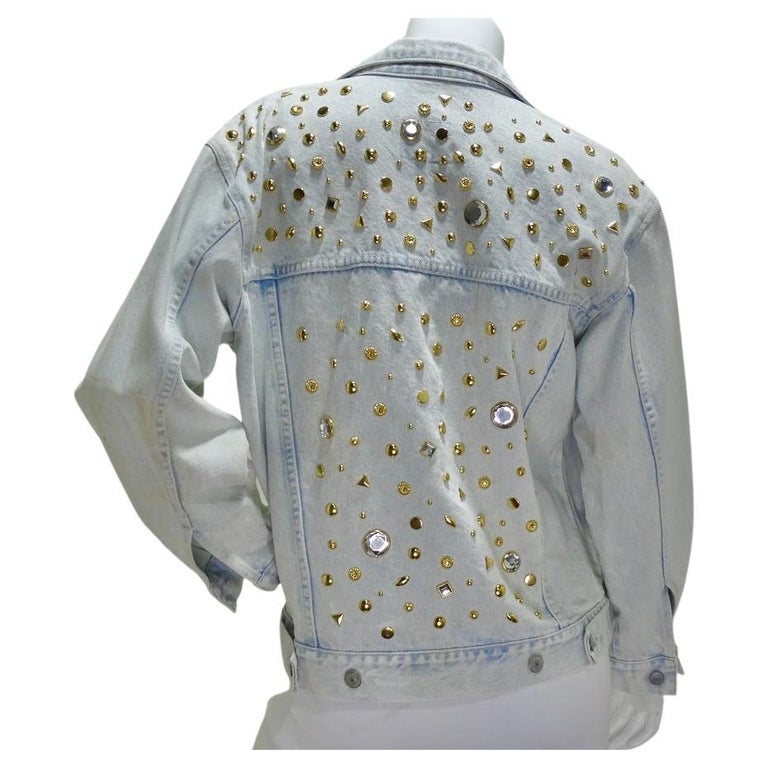 Jordache Studded Diamante Gem Denim Jacket For Sale at 1stDibs