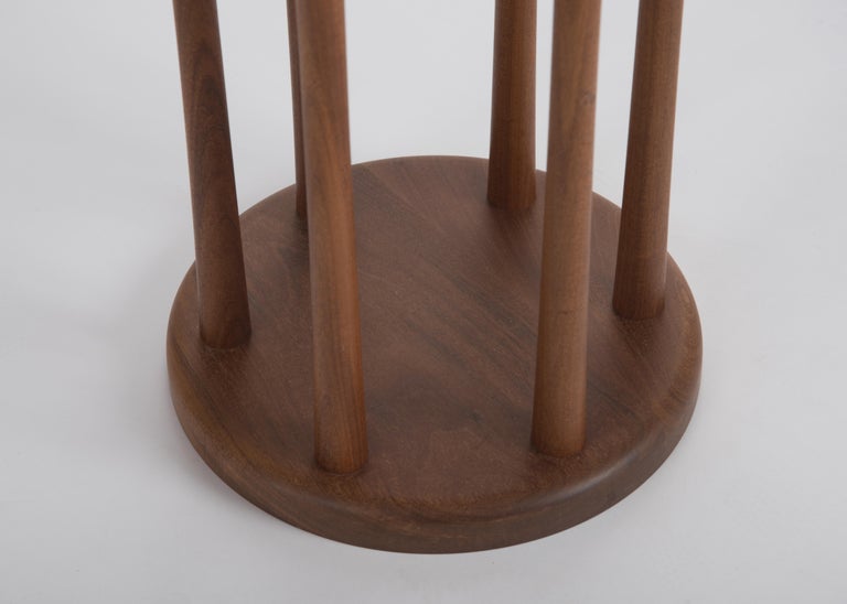 Jordan and Jane Martz Mid-Century Modern Round Walnut and Tile Side End ...