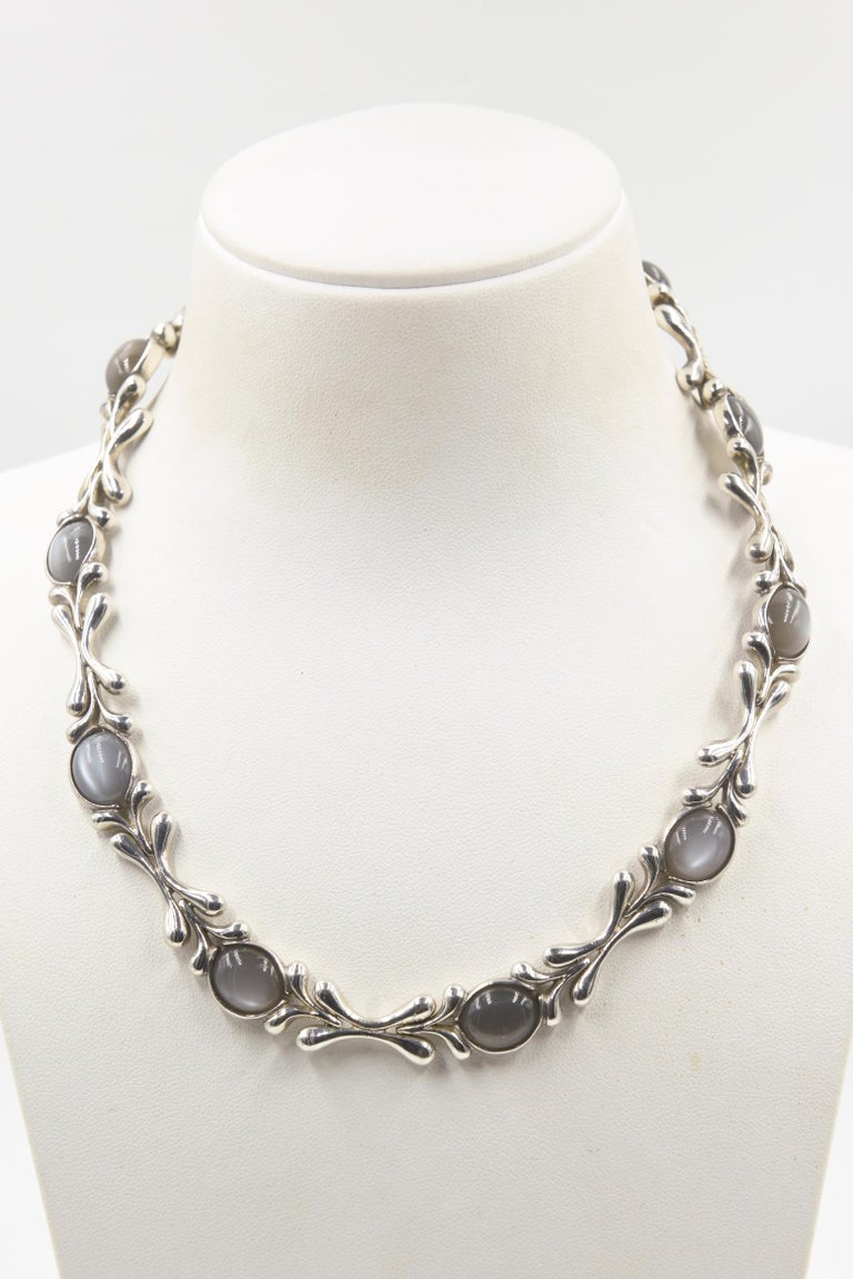Jordan Schlanger Moonstone Sterling Silver Necklace and Earring Set at ...
