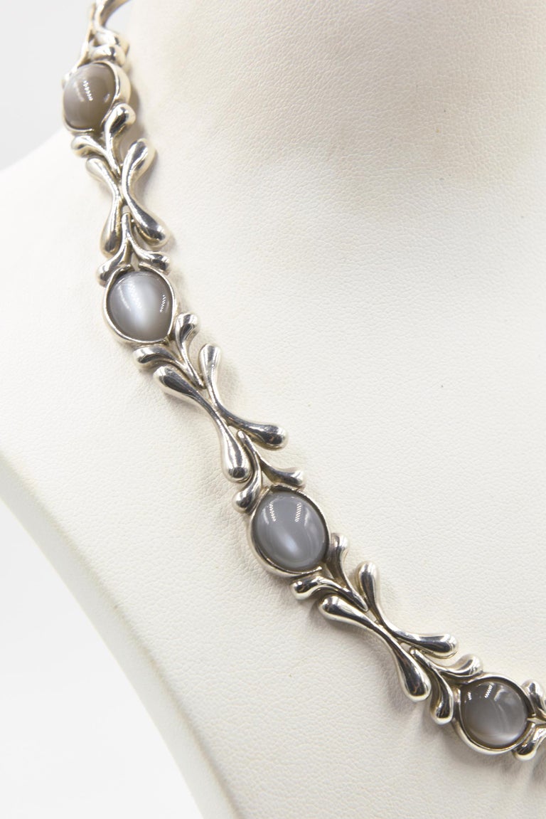 Jordan Schlanger Moonstone Sterling Silver Necklace and Earring Set at ...
