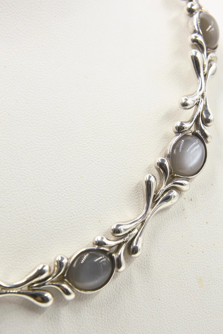 Jordan Schlanger Moonstone Sterling Silver Necklace and Earring Set at ...