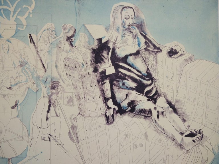 Jorge Castillo - Mujer en sofá For Sale at 1stDibs