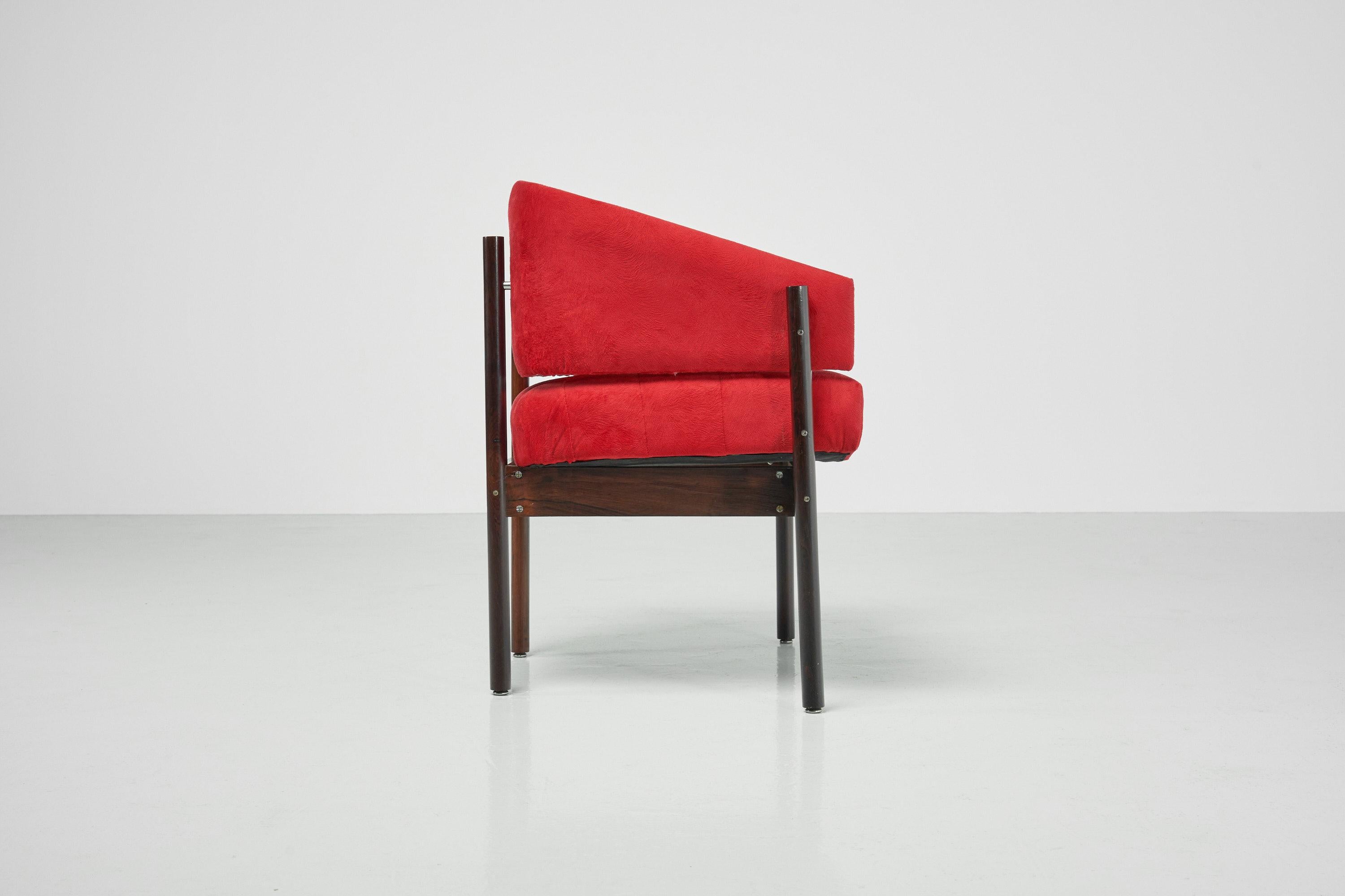 Jorge Zalszupin Senior Armchair Red L'atelier 1959 For Sale at 1stDibs