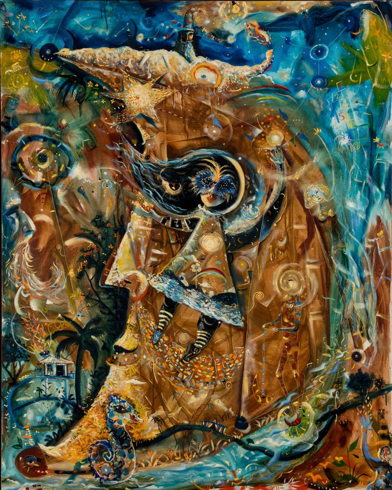 Jorge Zeno - Niña luna y estrella - Surrealistic Puerto Rican Art For ...