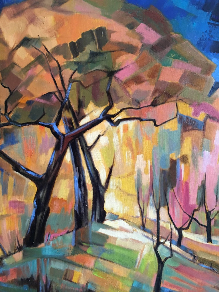 Jori Duran - Enchanted forest, oil French expressionist landscape at ...