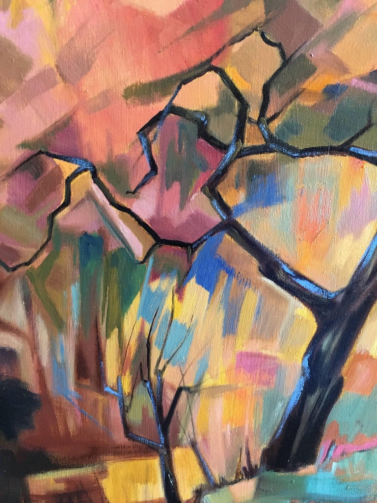 Jori Duran - Enchanted forest, oil French expressionist landscape at ...