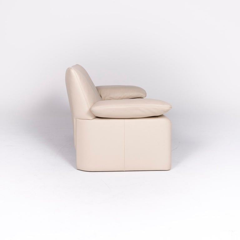 JORI Linea Designer Leather Sofa Beige Real Leather Two-Seat Couch at ...