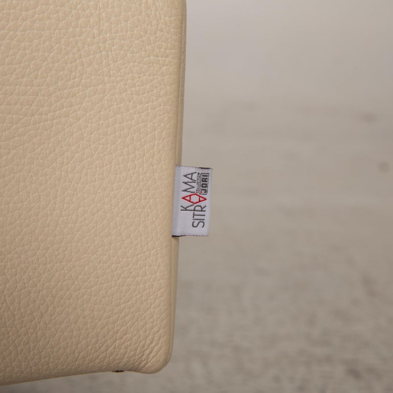 Jori Shiva Leather Stool Cream For Sale at 1stDibs