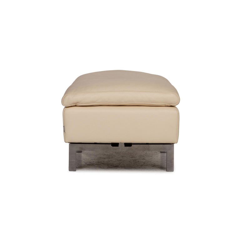 Jori Shiva Leather Stool Cream For Sale at 1stDibs