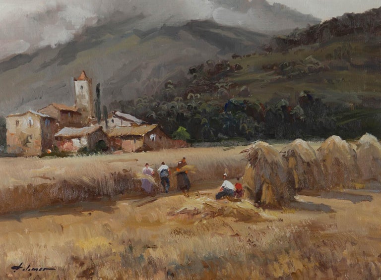 José Colomer - José Colomer (1935-2002) - Contemporary Oil, Hay Harvest ...