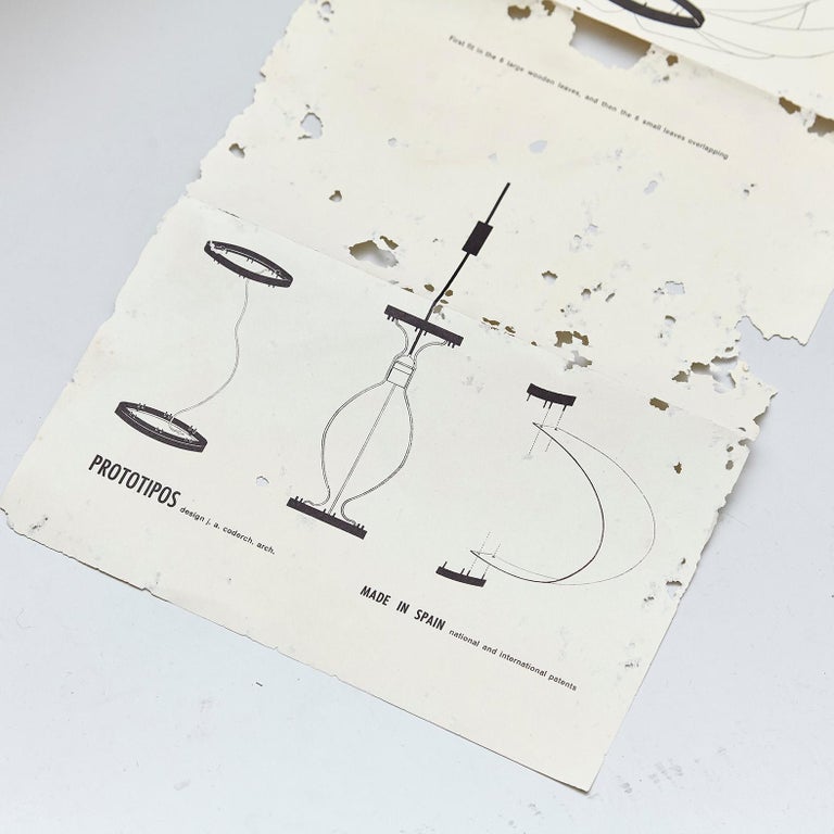 José Antonio Coderch Lamp "Disa" with Original Packaging, circa 1950 ...