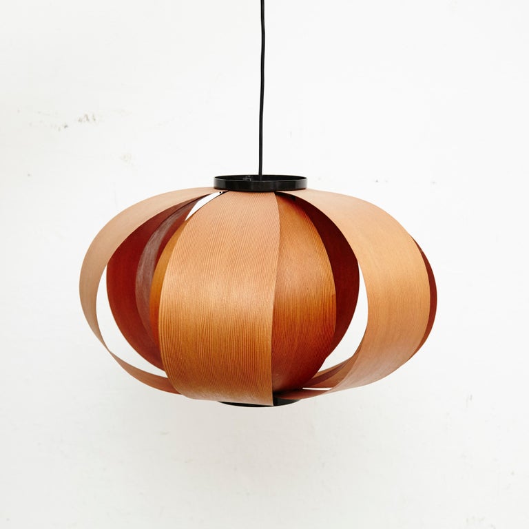 Jose Antonio Coderch Wood Lamp 'Disa,' circa 1950 For Sale at 1stDibs