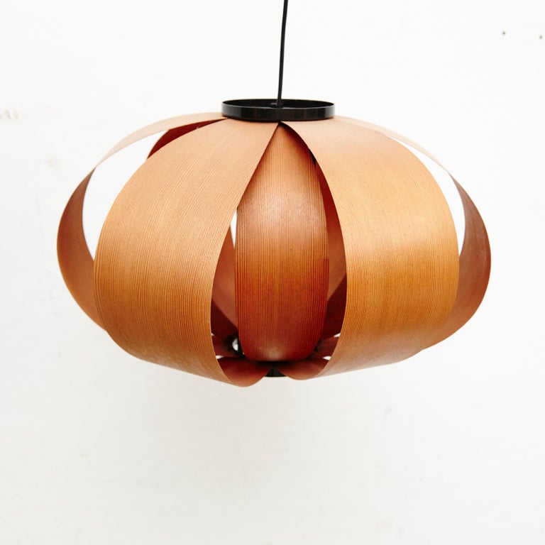Jose Antonio Coderch Wood Lamp 'Disa,' circa 1950 For Sale at 1stDibs