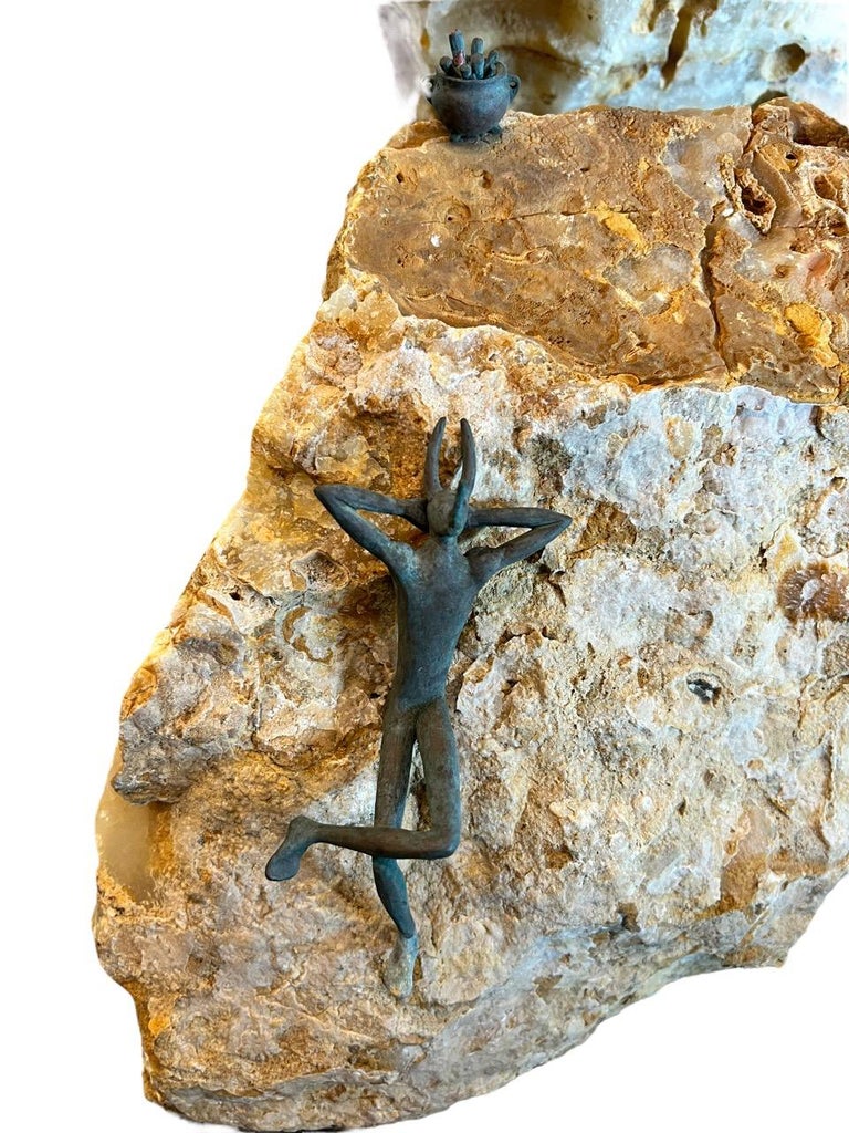 Jose Bedia, Pair of Contemporary Sculptures, Cuban, Bronze and Stone ...