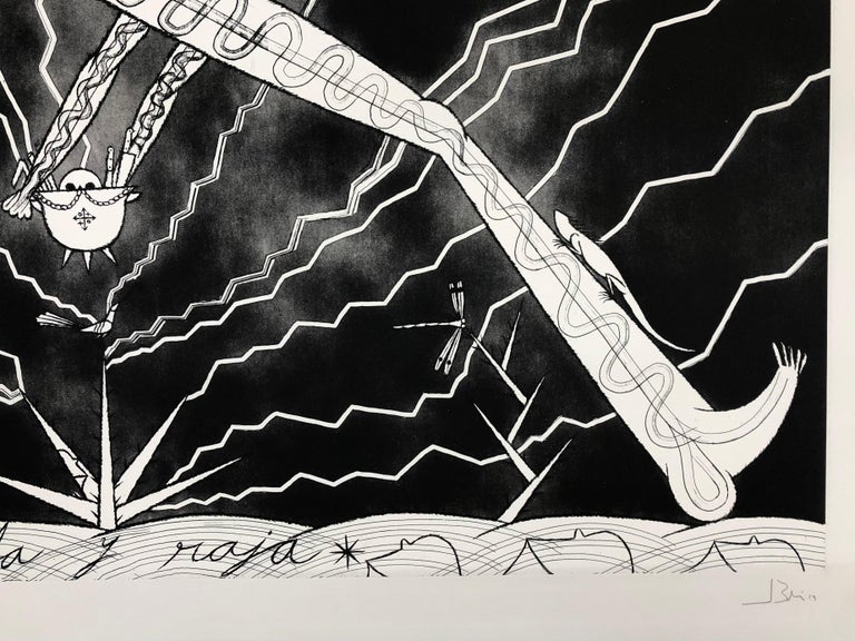 Jose Bedia - Jose Bedia, "Tumba y Raja", 2019, engraving, 43x68in For ...