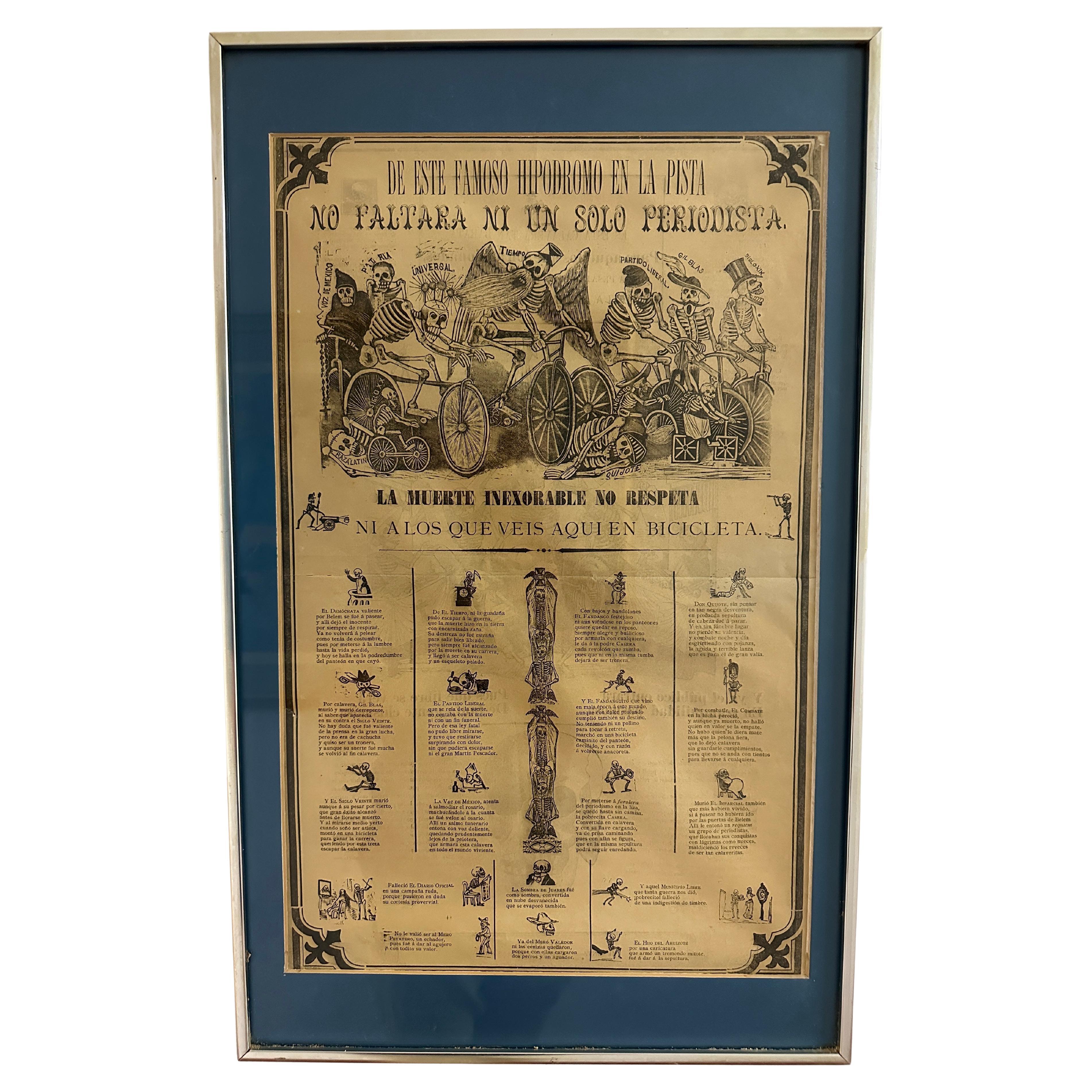 Jose Guadalupe Posada relief etching on tan ground wood paper For Sale ...