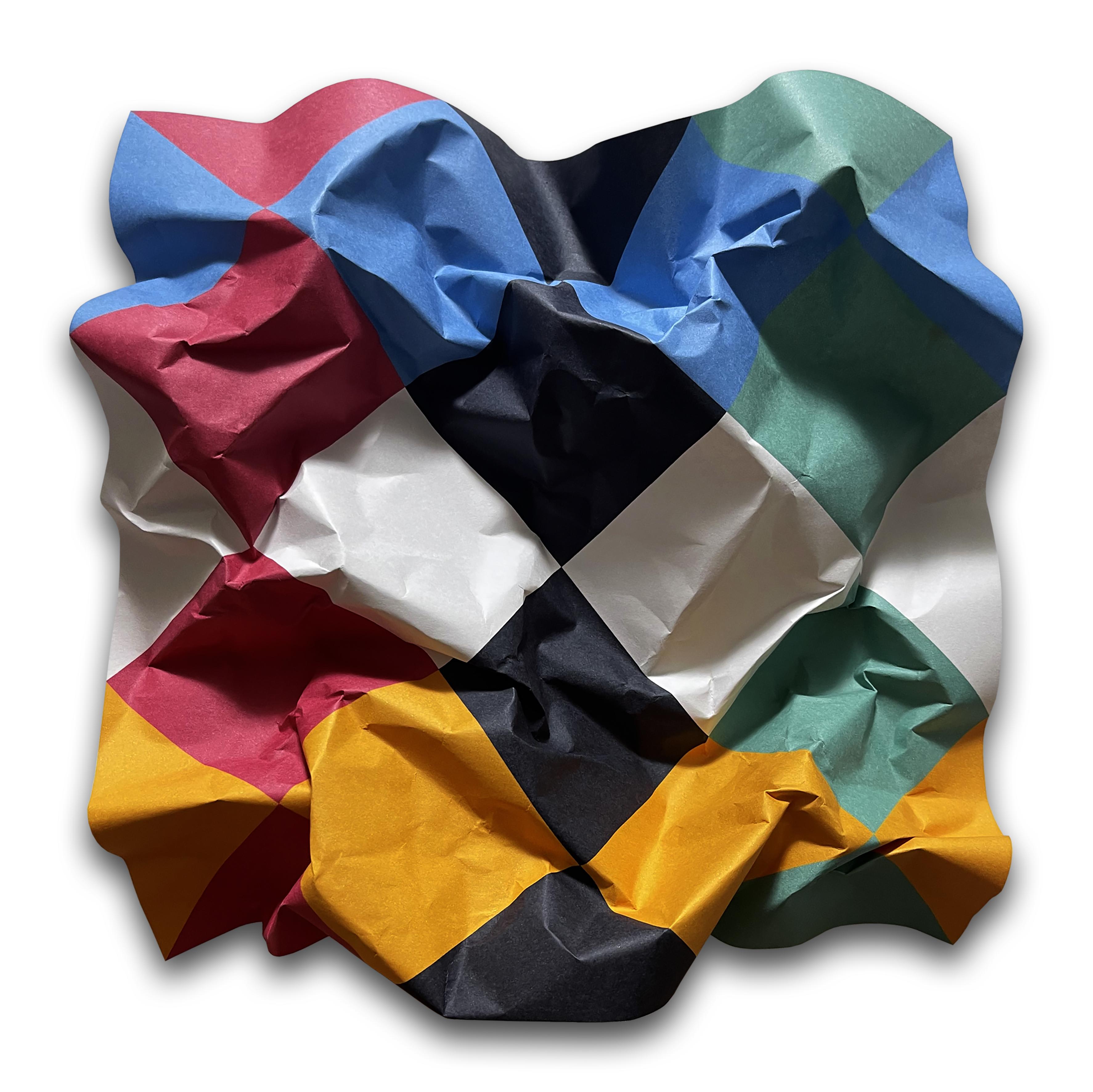 Jose Guedes - "Max Bill (3)", Painting on cut aluminium, Optical ...