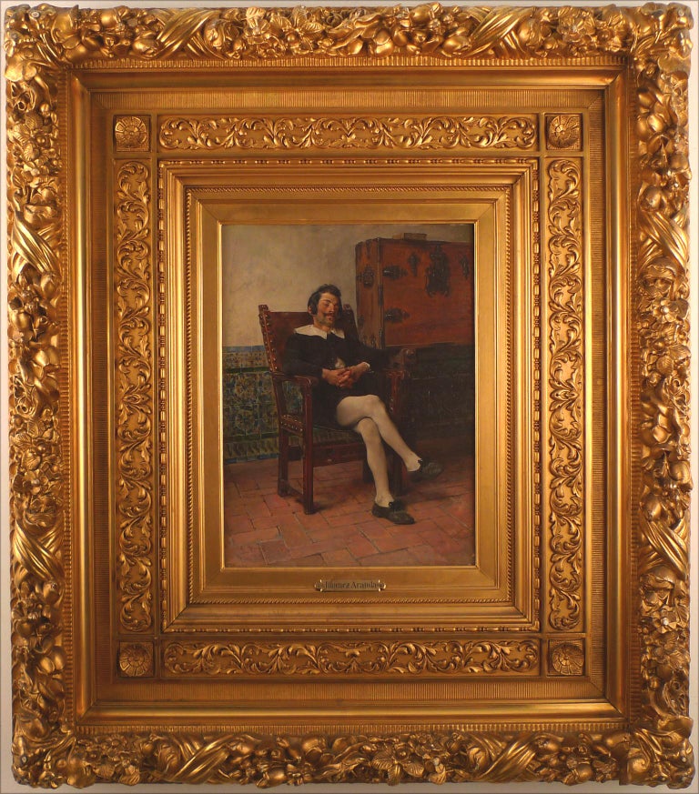 José Jiménez Aranda - "A Moment of Repose, 1884" 19th Century Oil on ...