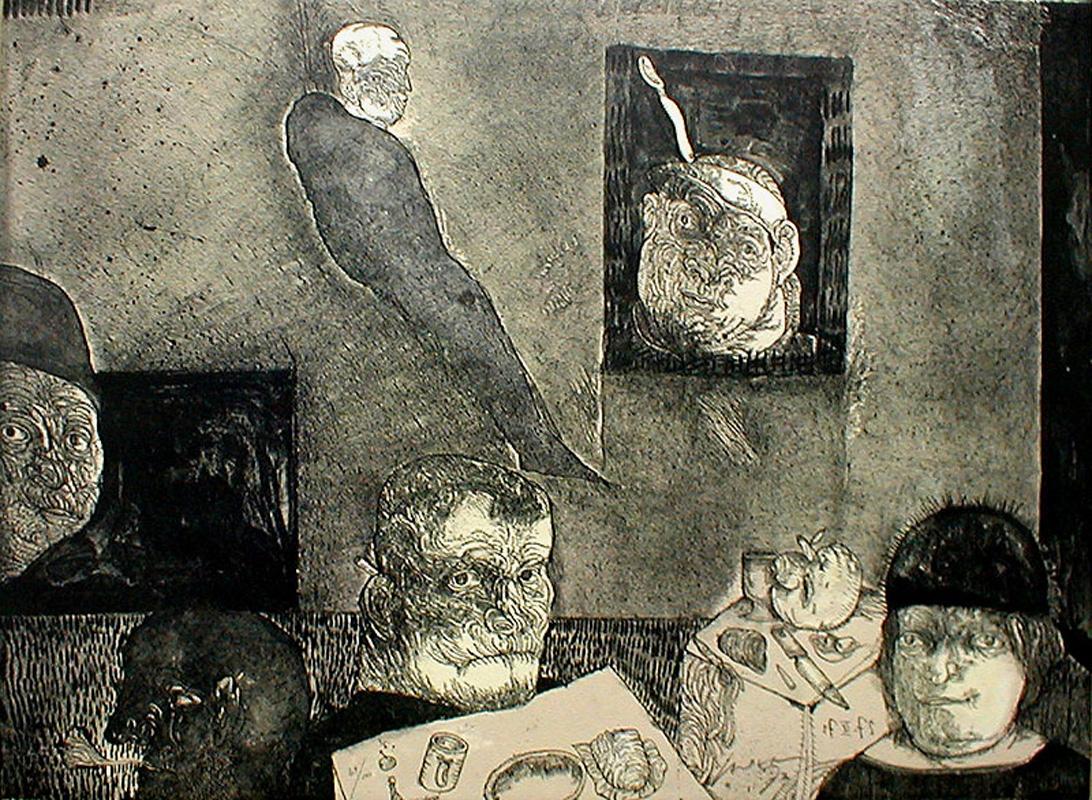 José Luis Cuevas - Rasputin, Lithograph by Cuevas 1968 For Sale at 1stDibs