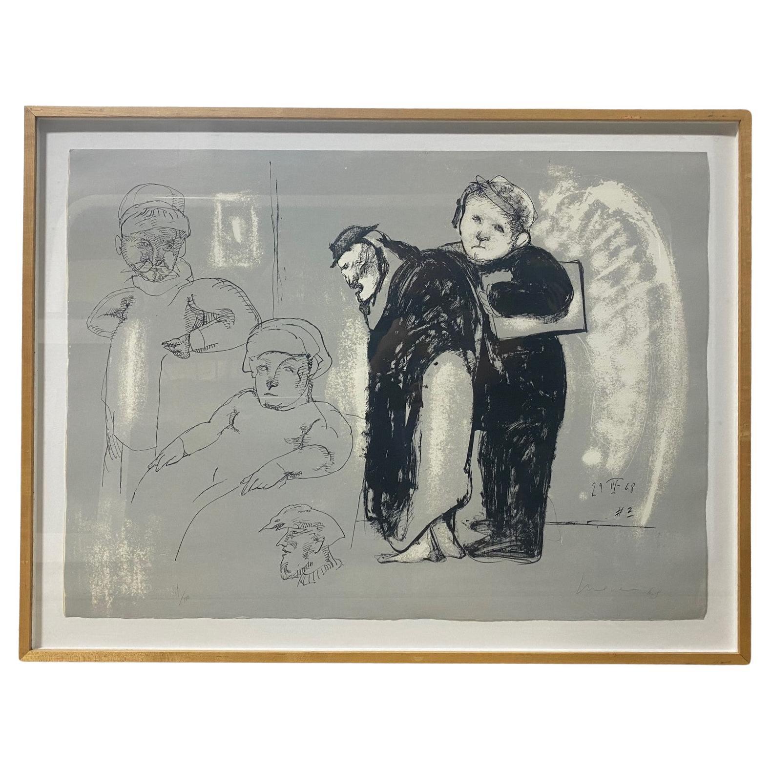 Framed Drawing by Mexican Artist José Luis Cuevas For Sale at 1stDibs ...