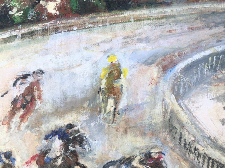 Jose Luis Florit Rodero - Horse race oil on canvas painting For Sale at ...