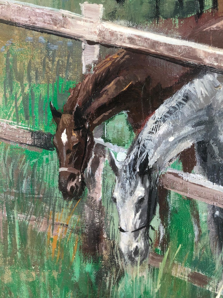 Jose Luis Florit Rodero - horses in the field landscape oil on canvas ...