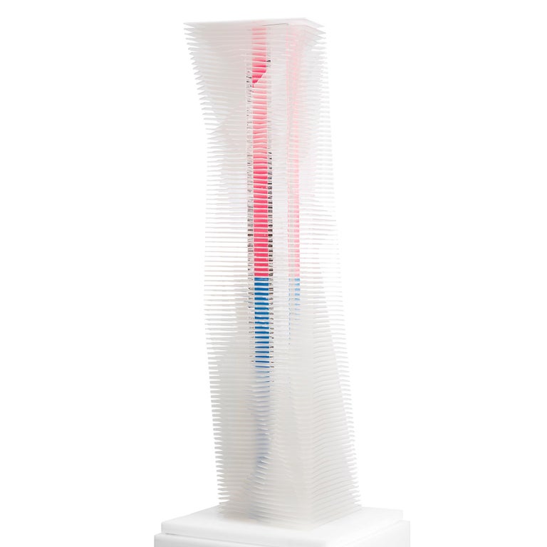 Jose Margulis - "Vertigo Tower with Base" Kinetic Sculpture, Lucite ...