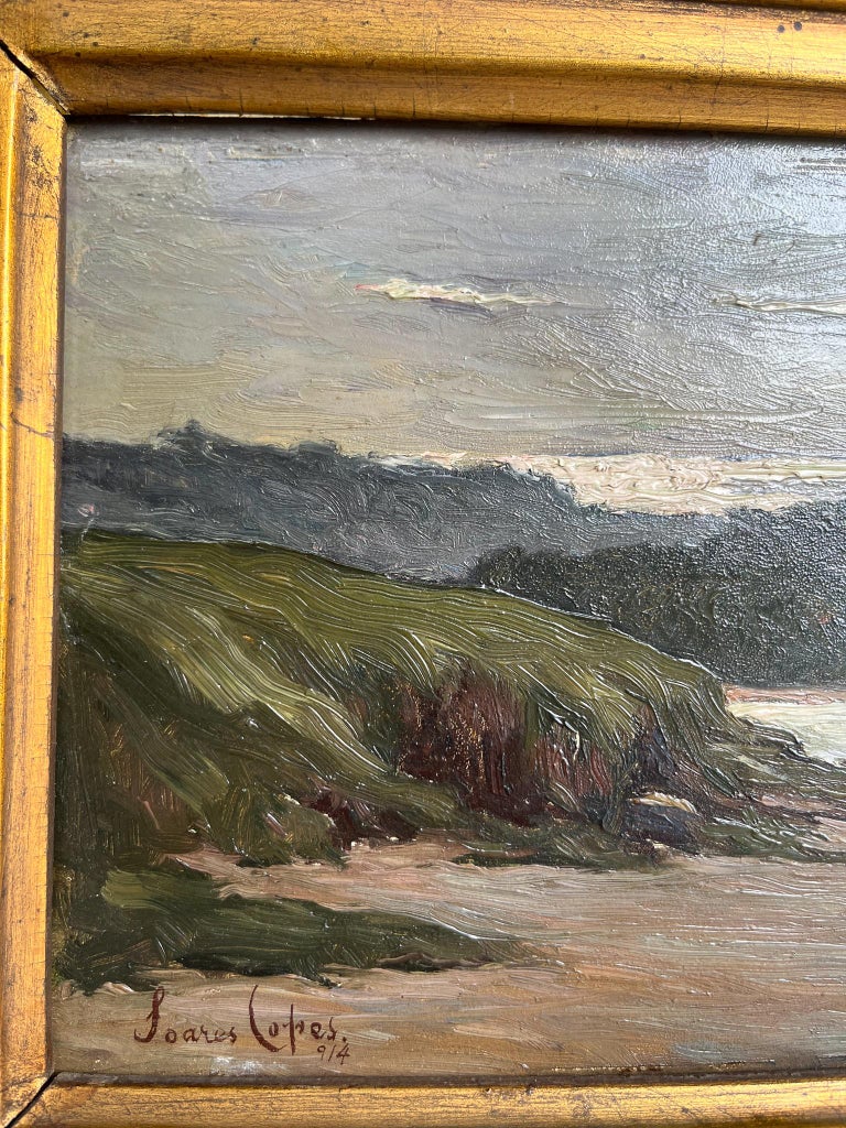José Maria Soares Lopes '1888-1921', Landscape with Lake, Oil on Card ...